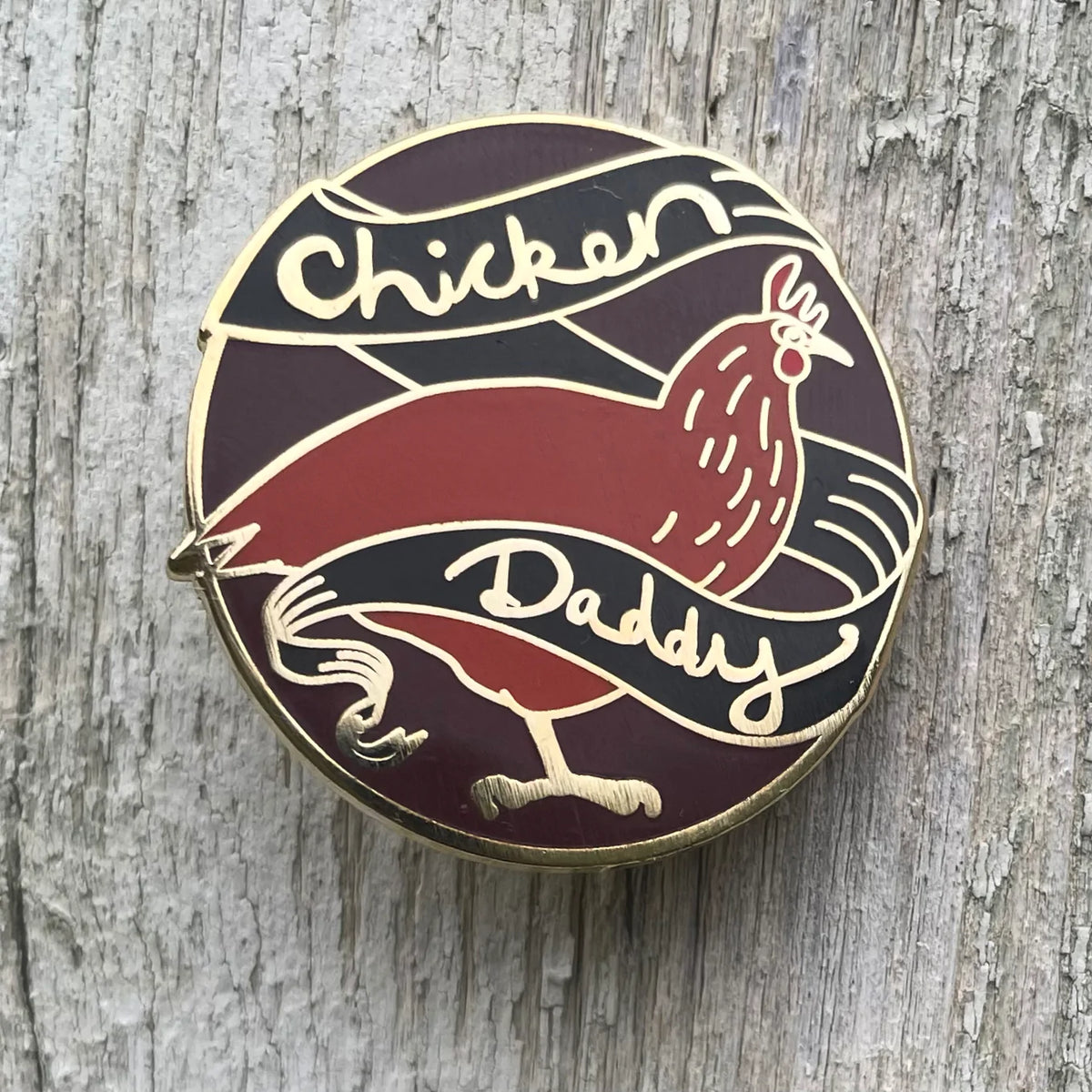 Bridget Farmer - Enamelled Lapel Pin - Chicken Daddy — Blackbird & Fox