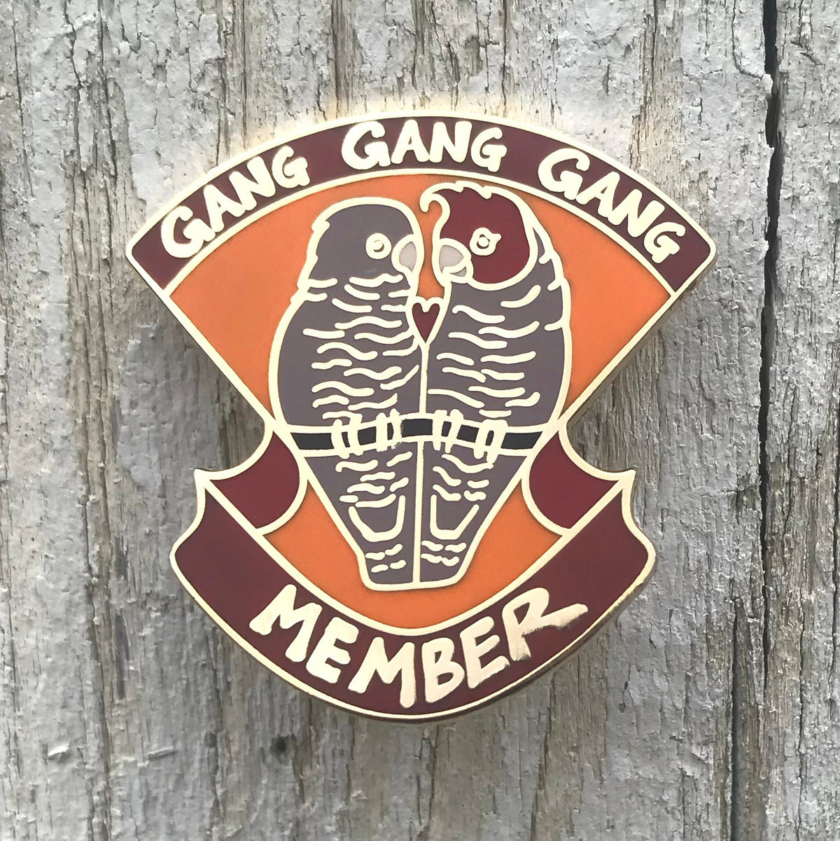 Bridget Farmer - Enamelled Lapel Pin - Gang Gang Gang Member — Blackbird & Fox